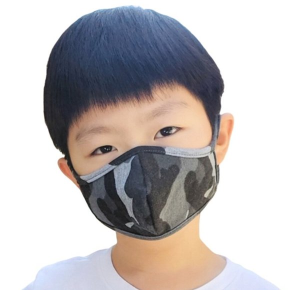 Accessories | 2 25 New Grey Black Camo Print Kids Face Mask | Poshmark
